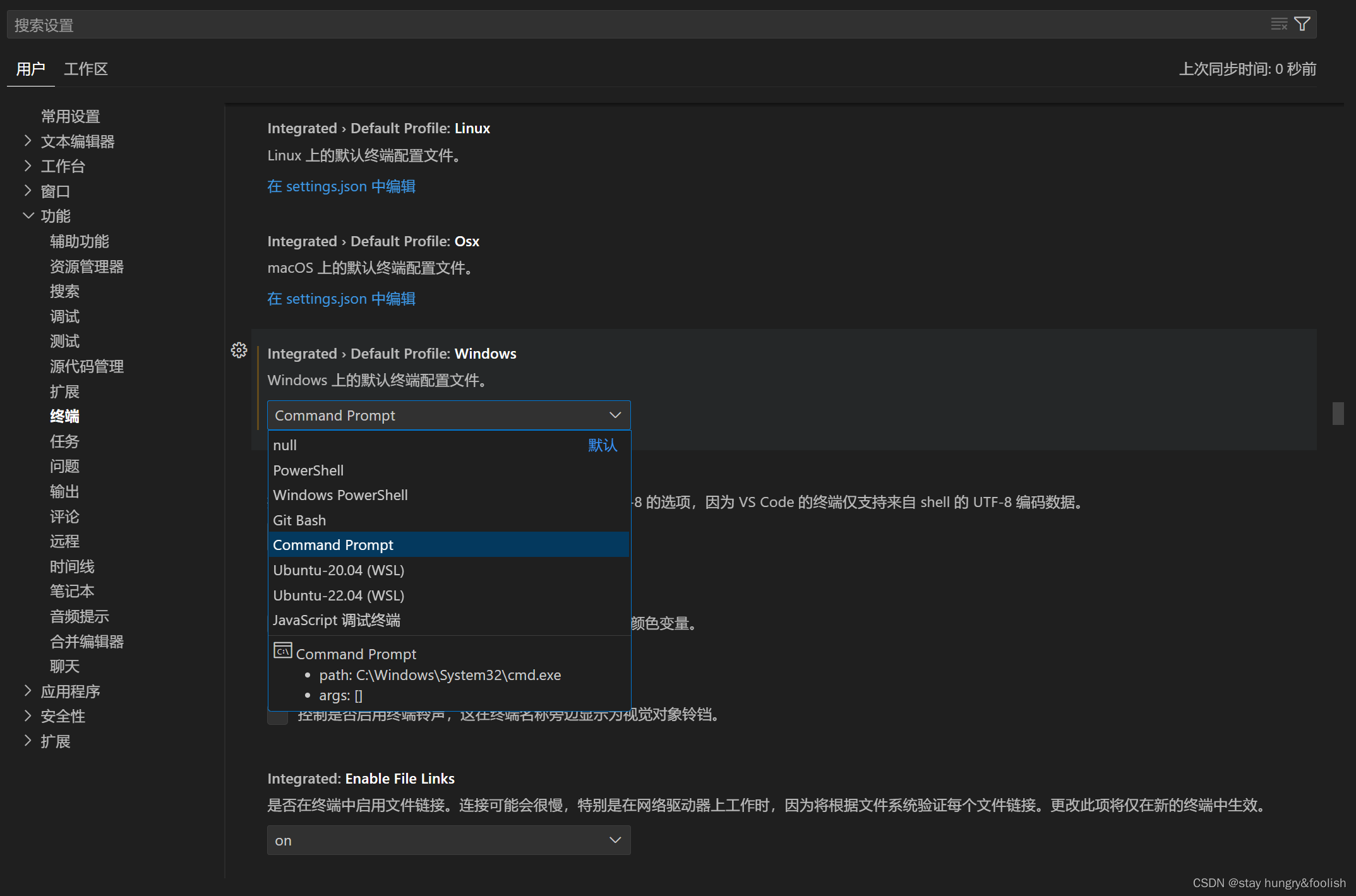 VS code内置终端在调试（不是运行！！）时发生中文乱码（printf时）的一个易被忽略但致命的细节_vscode终端$lang-CSDN博客