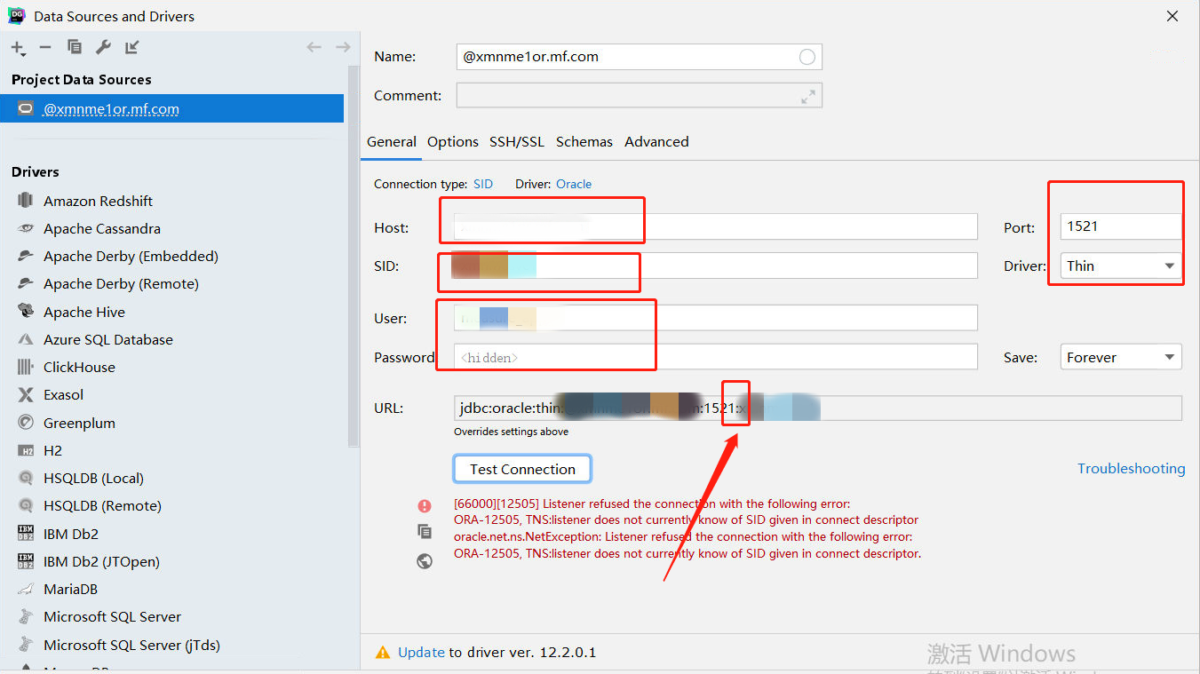 Datagrip连接oracle数据库时，提示ora 12505 Datagrip Ora 12505 Csdn博客