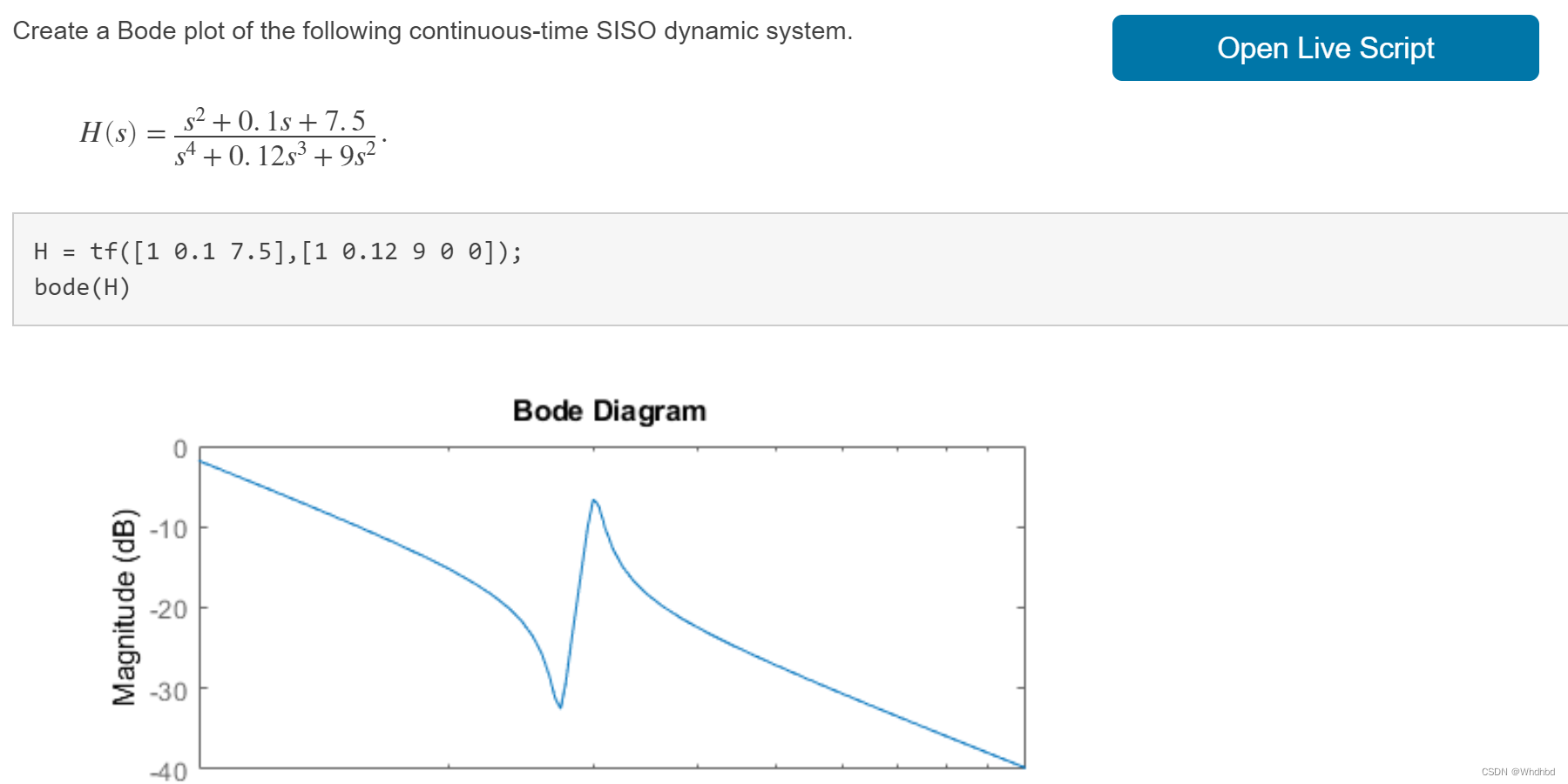 Matlab学习之bode图matlab Bode Csdn博客
