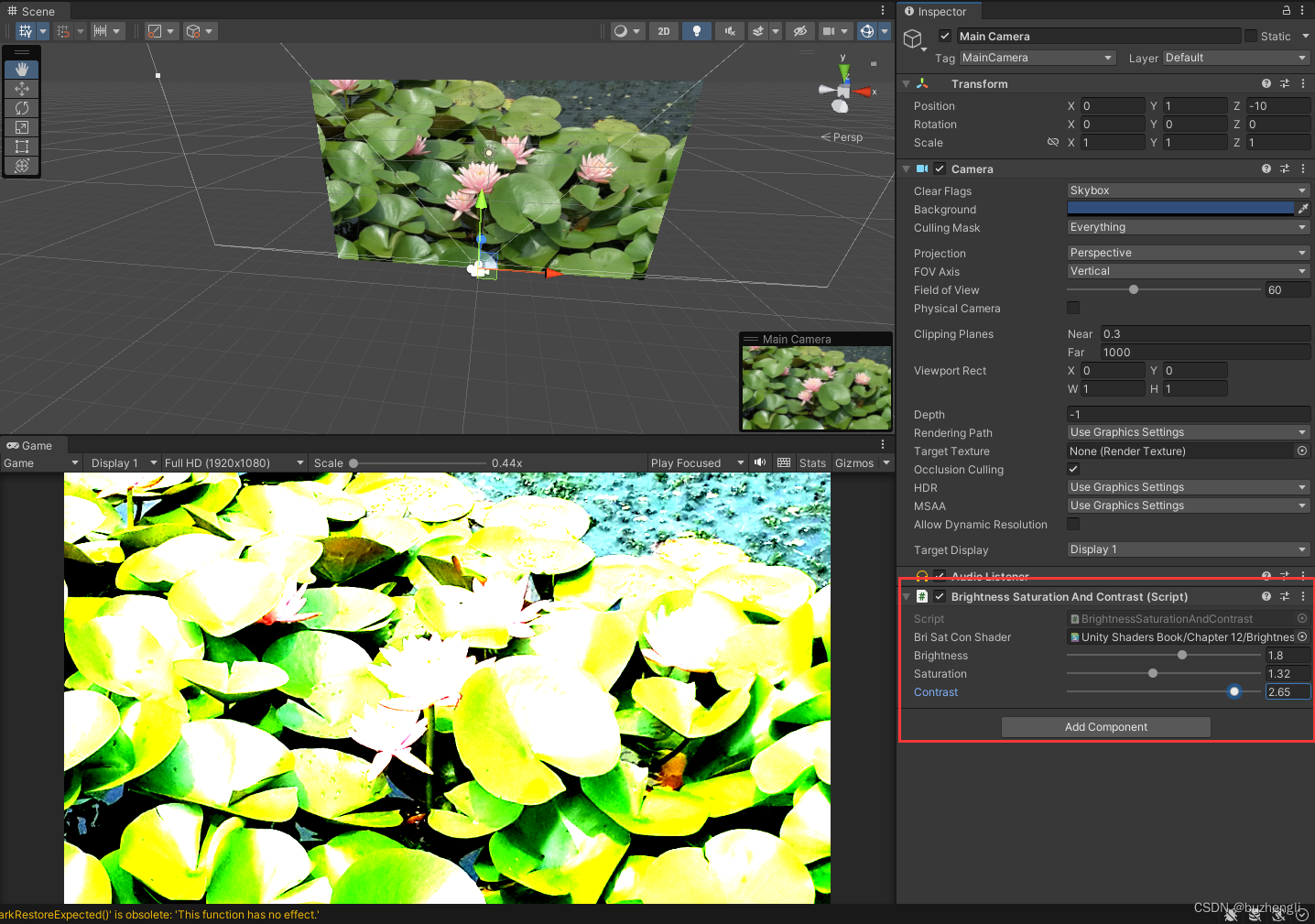 Unity Shader入门精要 第十二章——屏幕后处理效果unity 获取屏幕图片并通过shader处理 Csdn博客 