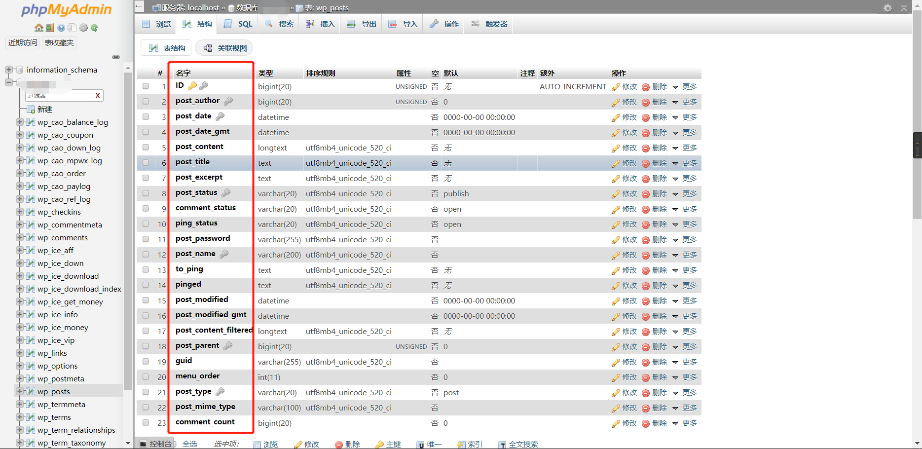 WordPress数据库文章表(字段说明)_文章表字段-CSDN博客