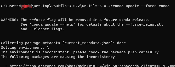 anaconda在安装依赖包时出现报错提示 ‘requests‘ is a dependency of conda and cannot be remove from conda‘s ...