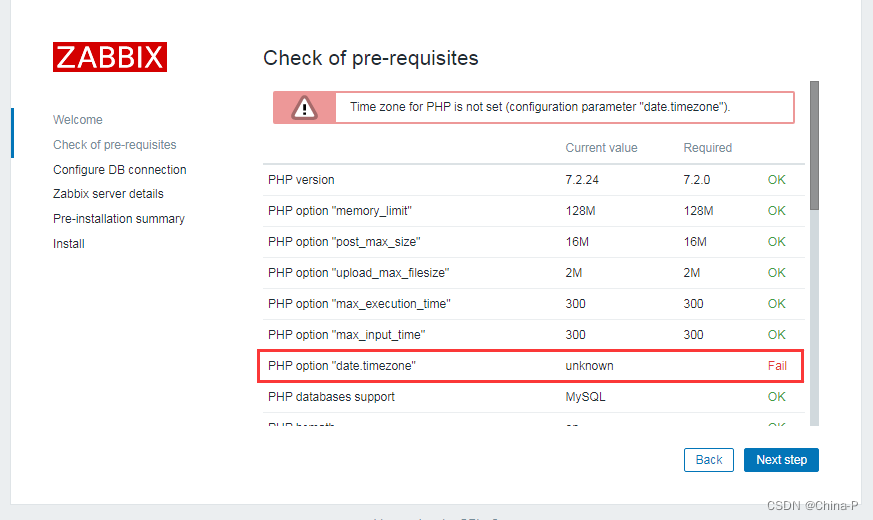 Zabbix PHP Option date timezone Fail php Option date timezone 