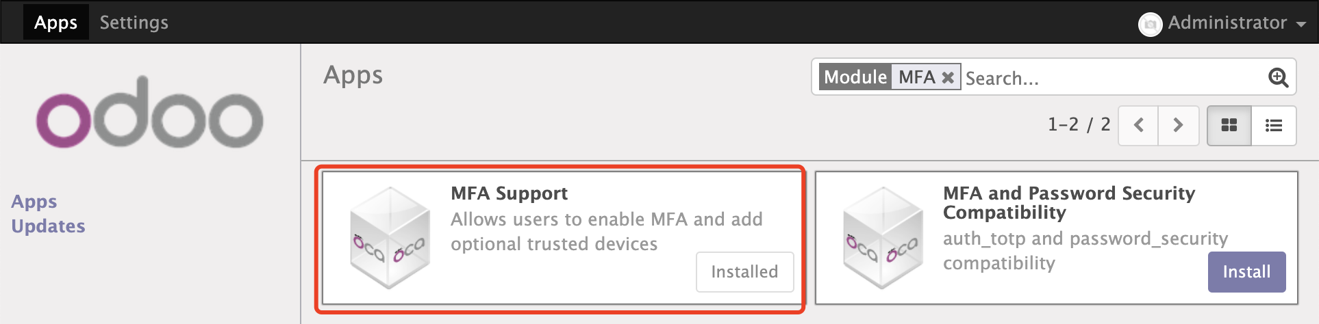 Odoo | OCA | auth_totp | MFA(Multi-Factor Authentication）[多因素认证]_odoo 安装oca模块-CSDN博客