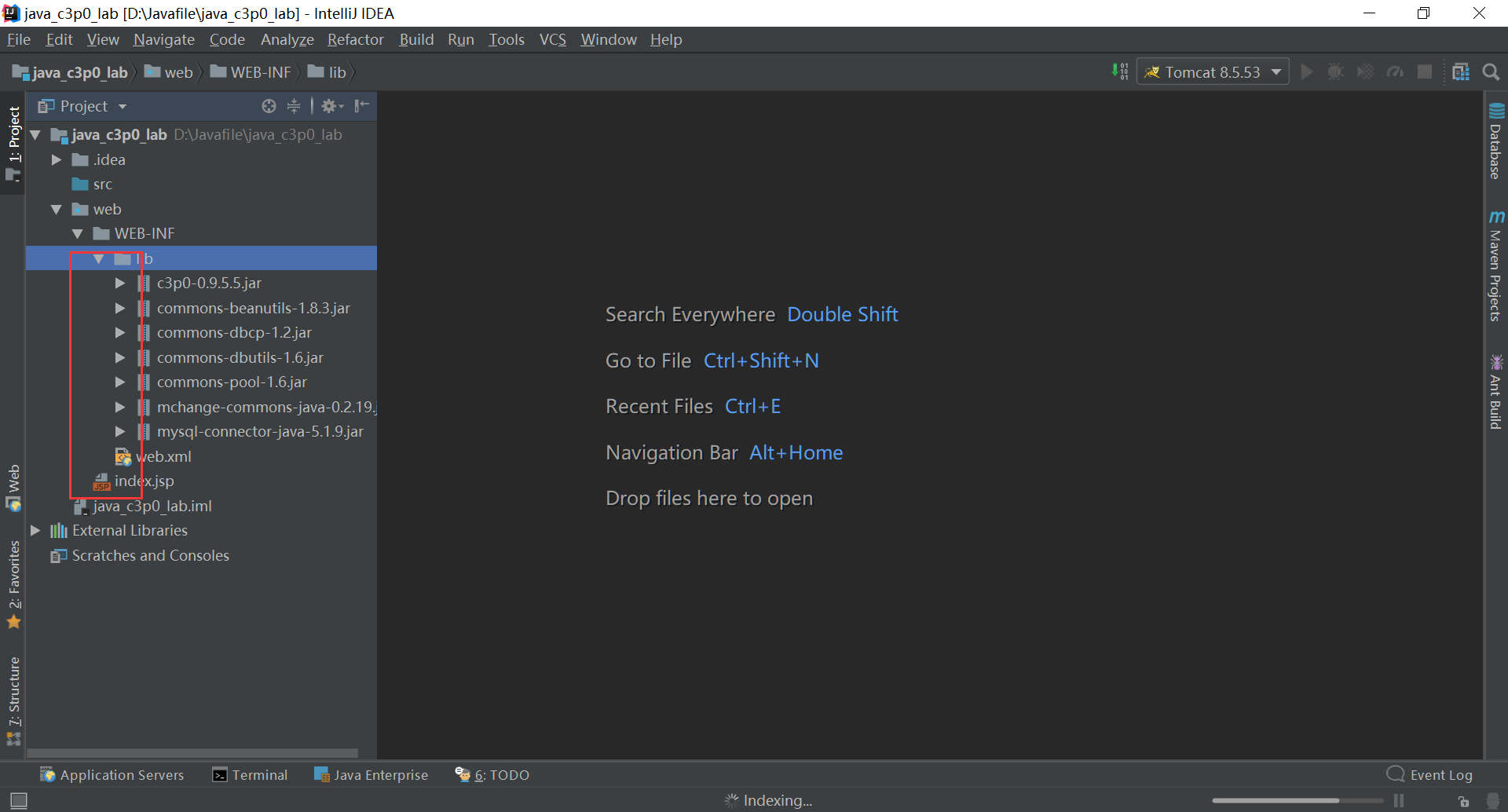 eclipse和idea的DBCP的使用和使用C3P0数据源查询数据_eclipse配置com.mchange.v2.c3p0和tomcat数据源-CSDN博客