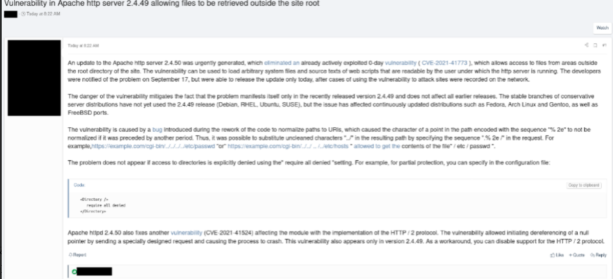 Apache HTTP Server路径穿越漏洞复现(CVE-2021-41773)_cve-2021-41773复现-CSDN博客