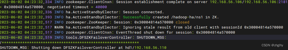 ha.ZKFailoverController: Unable to start failover controller. Unable to connect to ZooKeeper ...