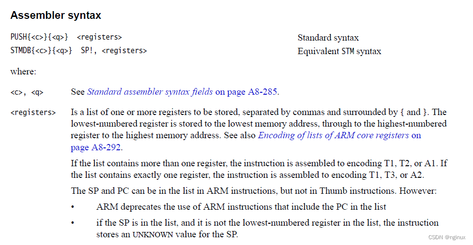 arm push/pop/b/bl汇编指令-CSDN博客