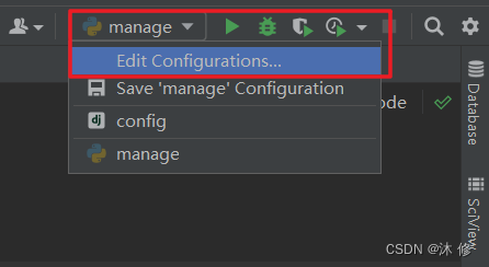 Python点击Pycharm按钮Run的时候出现Type ‘manage.py help ＜subcommand＞‘ for help on a specific subcommand ...