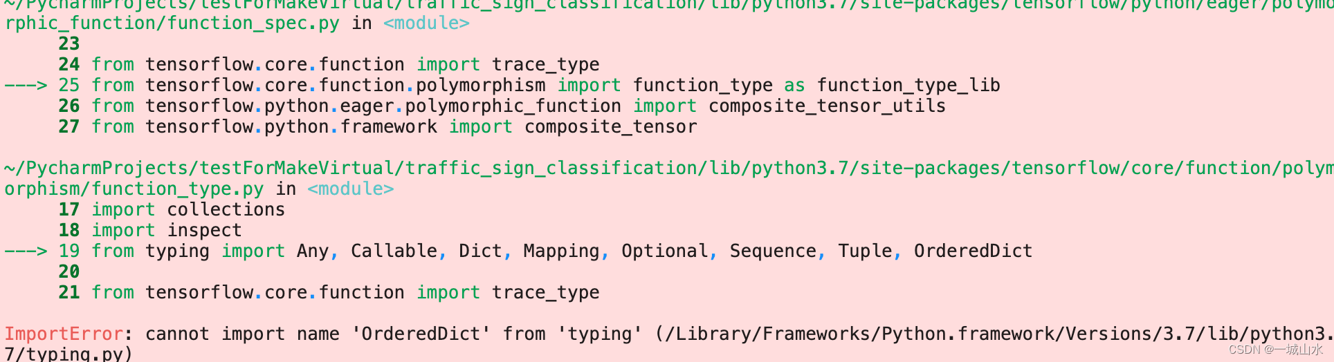 Tensorflow Importerror Cannot Import Name ‘xxxxx‘ From ‘typing‘cannot Import Name Generic 