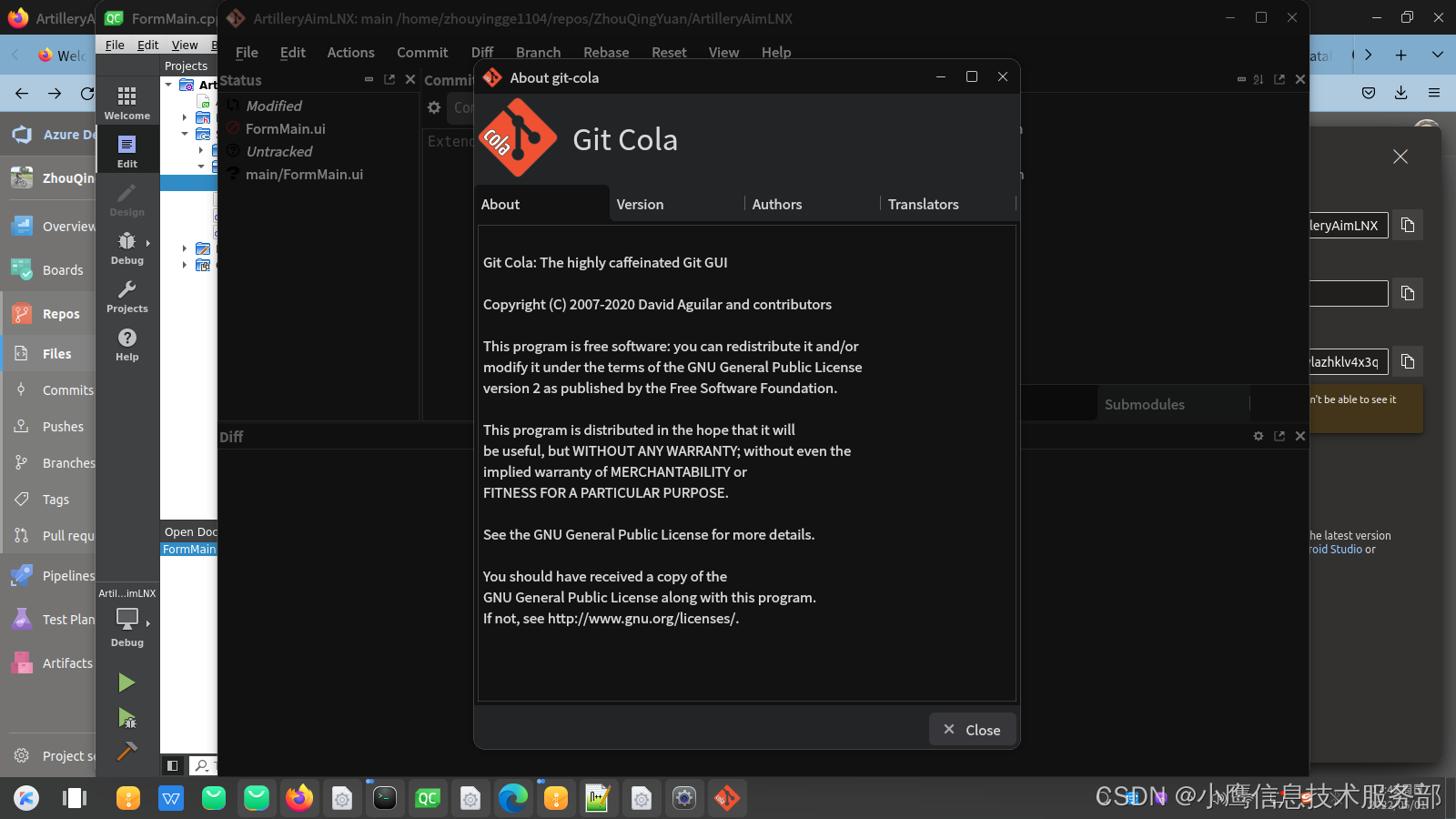 Linux平台上的Git GUI工具：Git-cola_linux git gui-CSDN博客