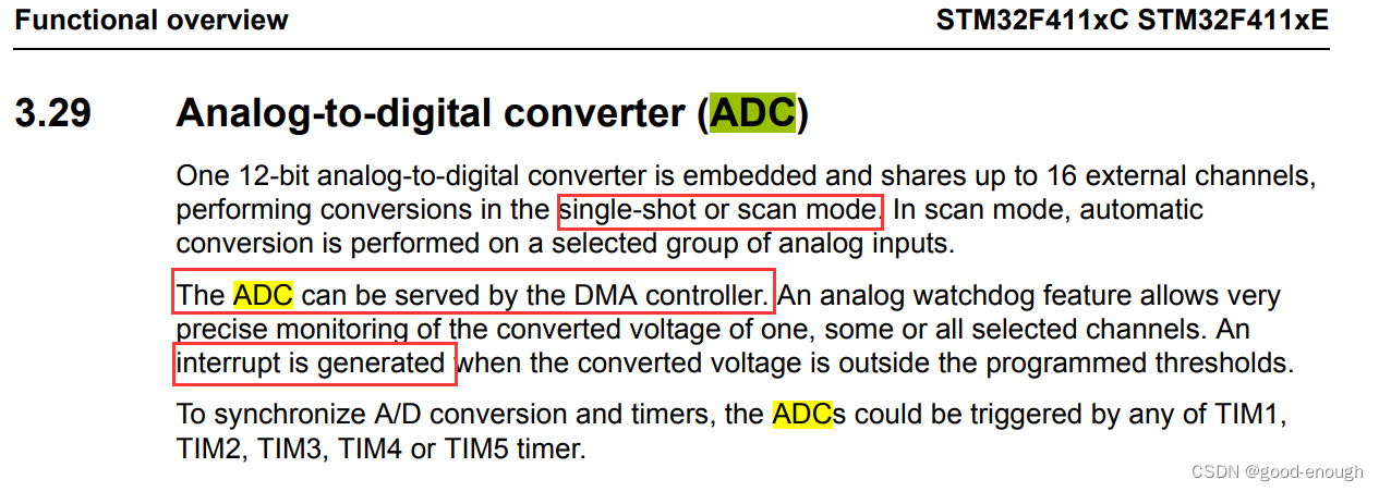 STM32F411核心板固件库开发（四） ADC配置_tm32f411核心板固件库开发(四) adc配置-CSDN博客