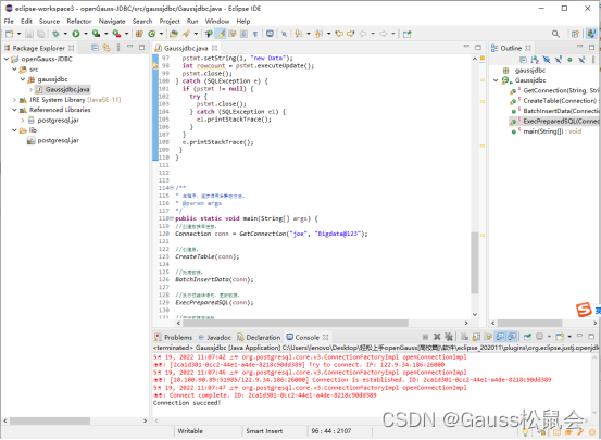 openGauss数据库JDBC环境连接配置(Eclipse)_opengauss-jdbc-x.x.x驱动下载-CSDN博客