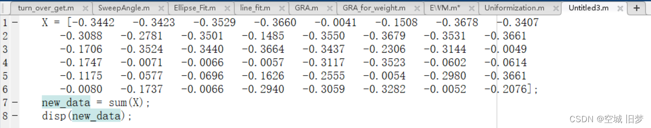 Matlab中使用sum函数报错（下标索引必须为正整数类型或逻辑类型）_matlab下标索引必须为正整数或逻辑类型-CSDN博客
