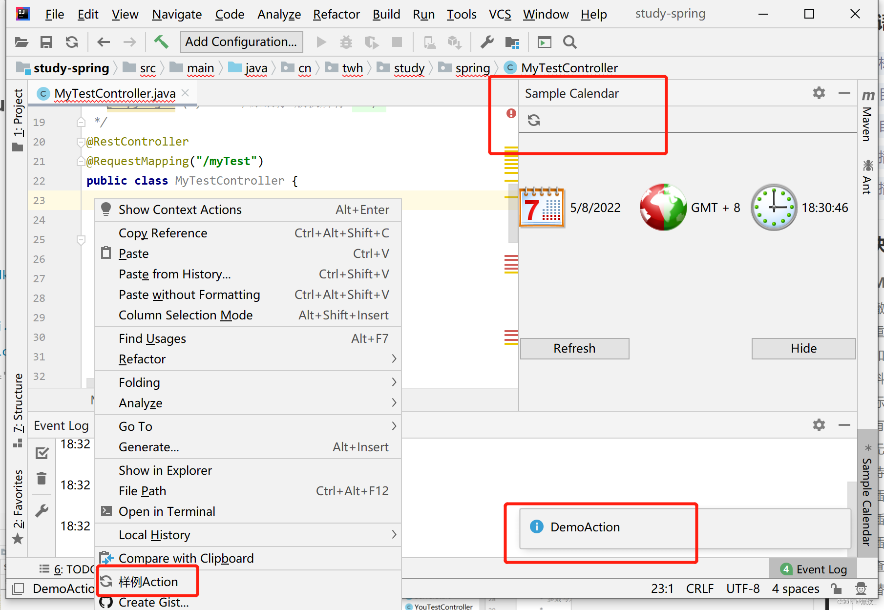 IDEA-插件开发踩坑记录-第四坑-Action介绍与工具栏、弹出菜单中运用_idea action-CSDN博客