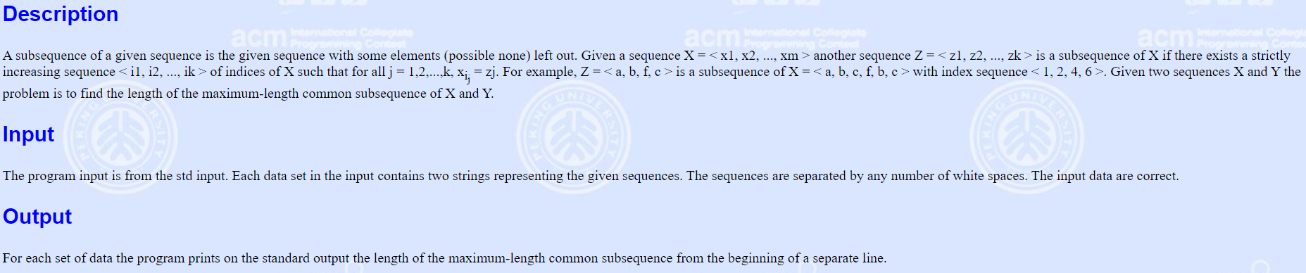 【POJ】1458 Common Subsequence_poj common subsequence-CSDN博客