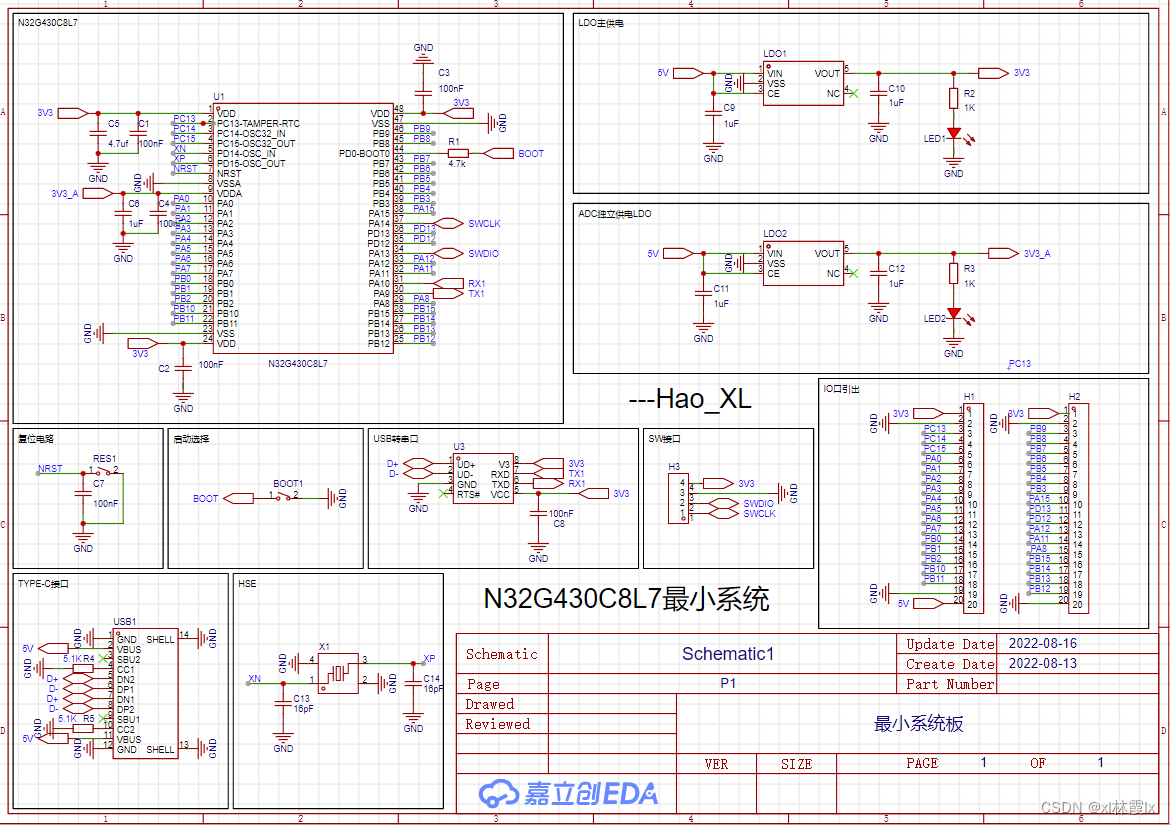 【立创开源】N32G430C8L7最小系统板-CSDN博客