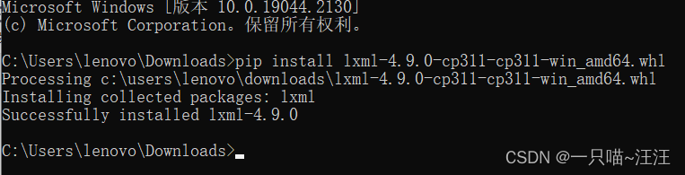 关于windows环境安装lxml失败问题+解决（python-docx安装）_lxml安装失败_一只喵~汪汪的博客-CSDN博客