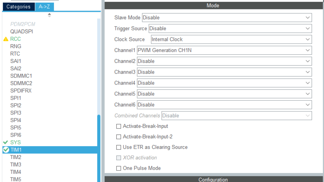 STM32F767 高级定时器 PWM CH1N输出_stm32怎么配置pwm ch1n-CSDN博客