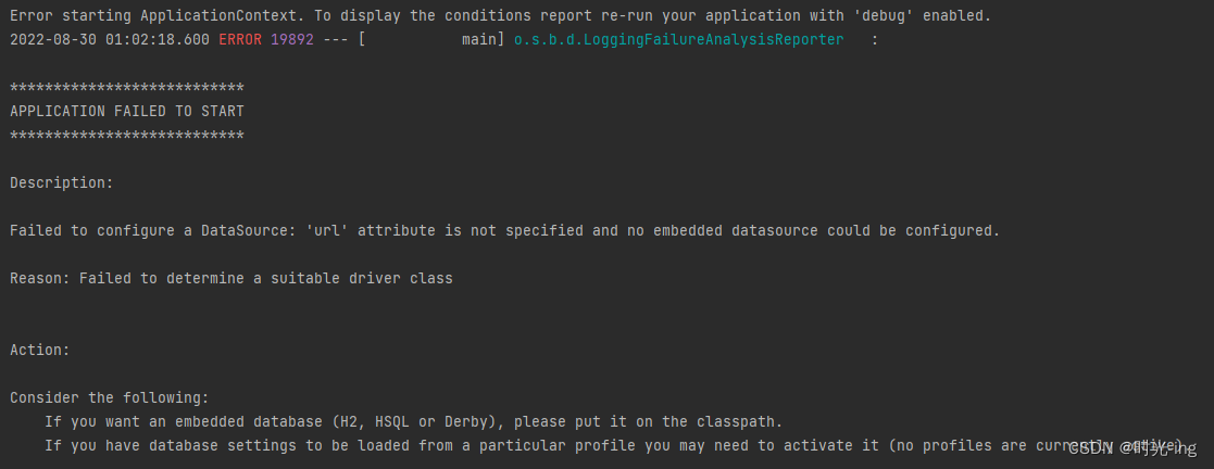 Failed To Configure A Datasource ‘url‘ Attribute Is Not Specified And No Embedded Datasource