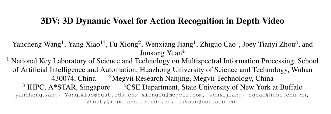 论文阅读：3DV: 3D Dynamic Voxel for Action Recognition in Depth Video_nw ...
