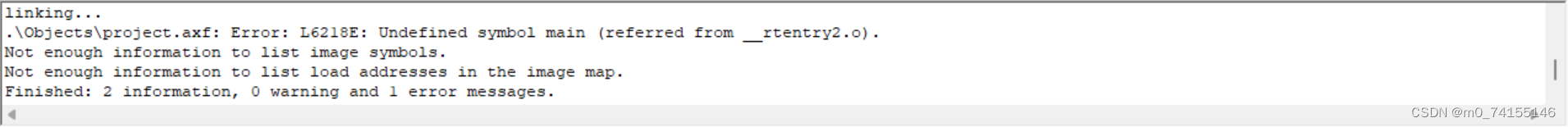 keil5解决Error: L6218E: Undefined symbol main (referred from __rtentry2.o)._keil5 undefined symbol ...