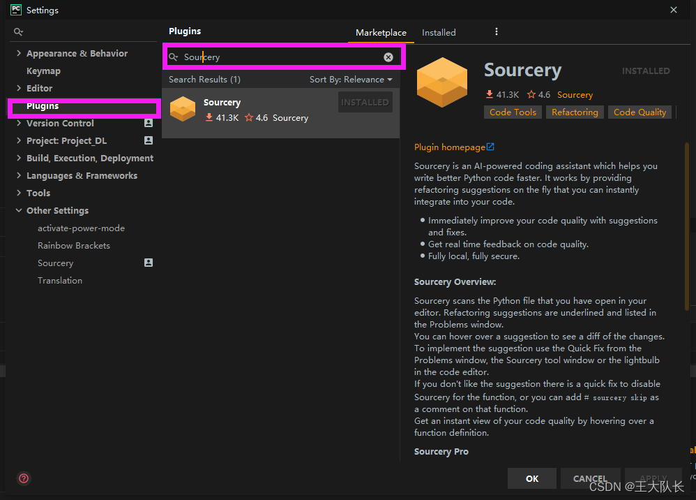 Sourcery插件（自动提升代码质量）-CSDN博客