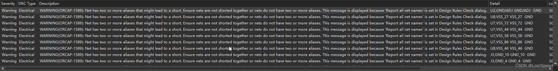 cadence - ORCAD - WARNING(ORCAP-1589): Net has two or more aliases that might lead to a short-CSDN博客