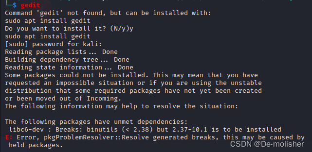 `libc6-dev`与`binutils`依赖报错libc6-dev : Breaks: binutils (＜ 2.38) but 2.37-10.1 is to be installed ...