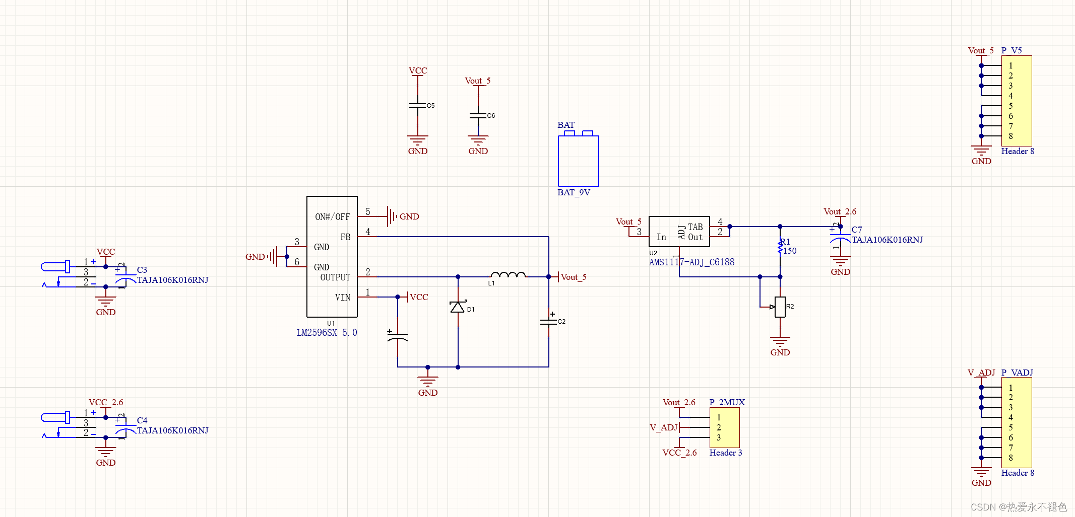 LM2596和AMS1117实现9V输入变两路5V、2.6V输出_asm1117输出9v-CSDN博客