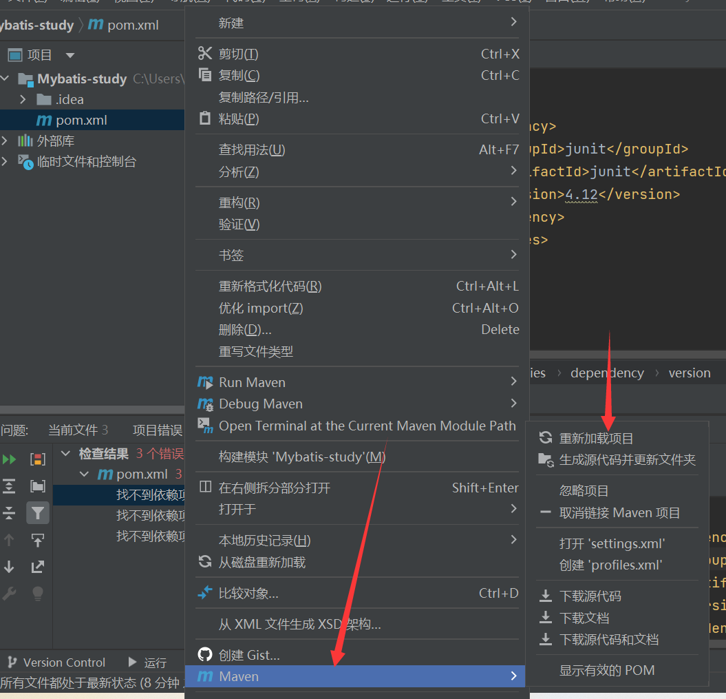 【Mybatis】maven配置pom.xml时找不到依赖项（已解决）-CSDN博客