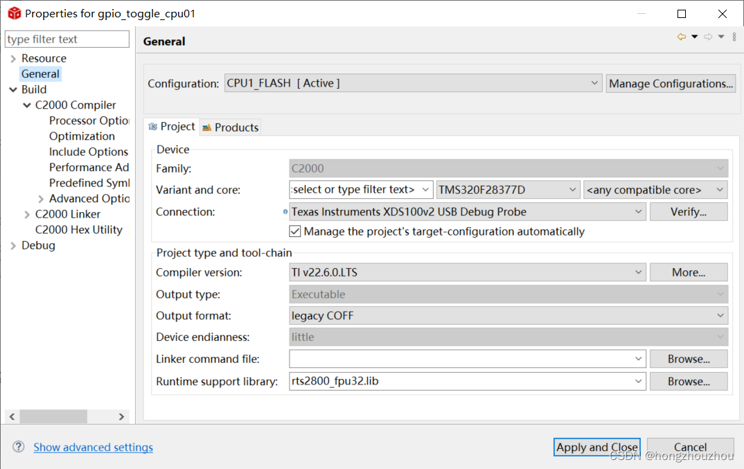 Ccs导入新工程后的基本配置ccs Include Option Csdn博客