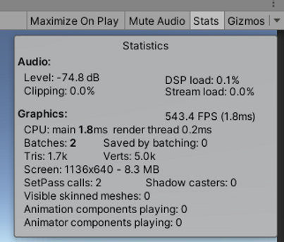 Unity的渲染统计窗口(Rendering statistics window)_saved by batching-CSDN博客