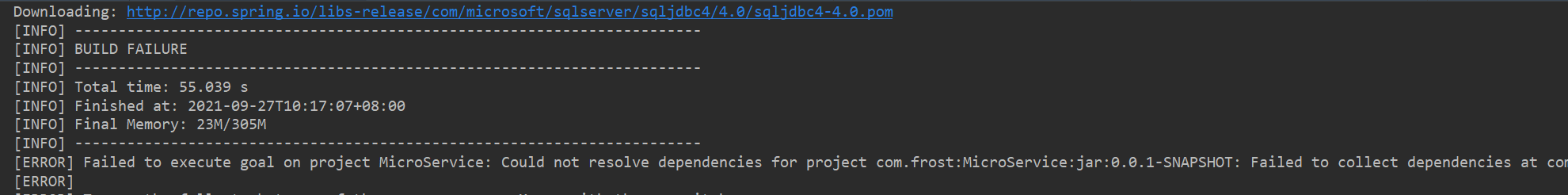 关于Springboot使用SqlServer,编译报sqljdbc4错的解决方案_springboot jdbc4-CSDN博客