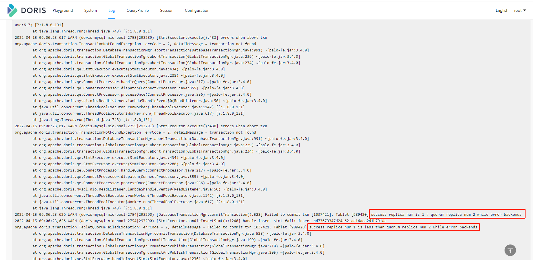 Doris导入数据错误success replica num is 1 ＜ quorum replica num 2 while error backends_replication num ...