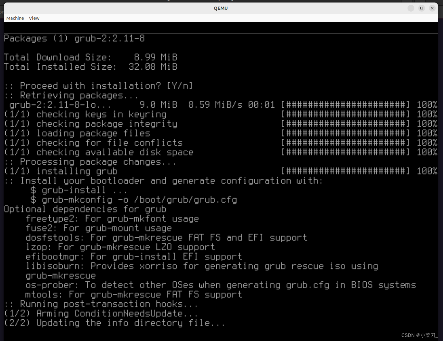 在x86平台体验龙芯LoongArch--使用Qemu-7.2安装LoongArch版的ArchLinux_archlinux loongarch-CSDN博客