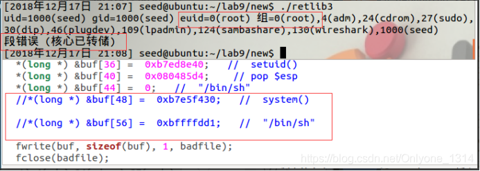 软件安全实验——lab9（缓冲区溢出：return-to-libc绕过非可执行堆栈）_return-to-libc示例-CSDN博客