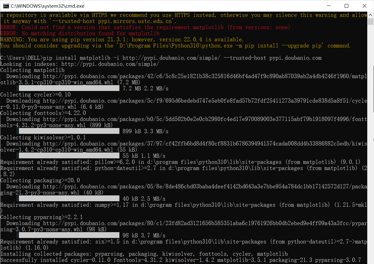 Could not find a version that satisfies the requirement matplotlib-CSDN博客