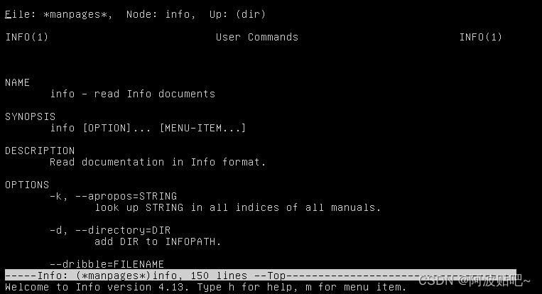 Linux查询命令帮助语句：man、 info、whatis命令的使用_linux man info-CSDN博客