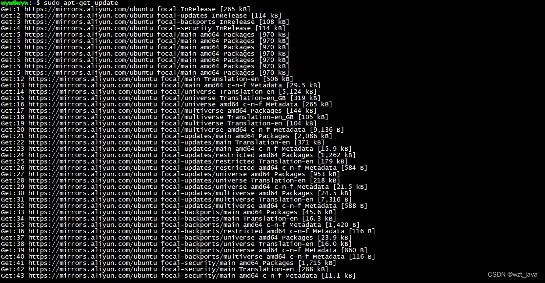 wyw@wyw:~$ sudo apt install sl[sudo] password for wyw: Reading package lists... DoneBuilding ...