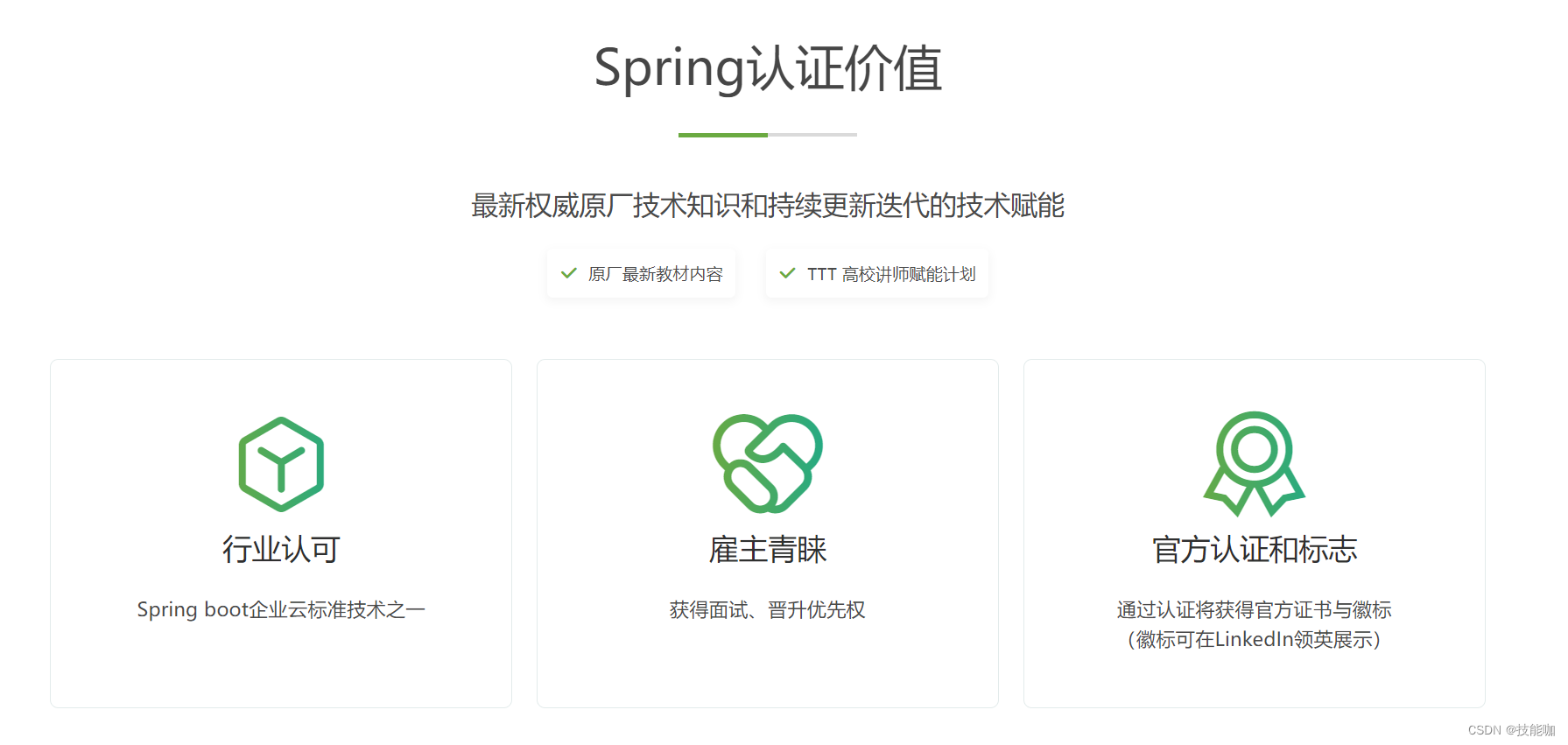 Spring认证适合对象和价值！_技能咖的博客-CSDN博客_spring认证证书有用吗