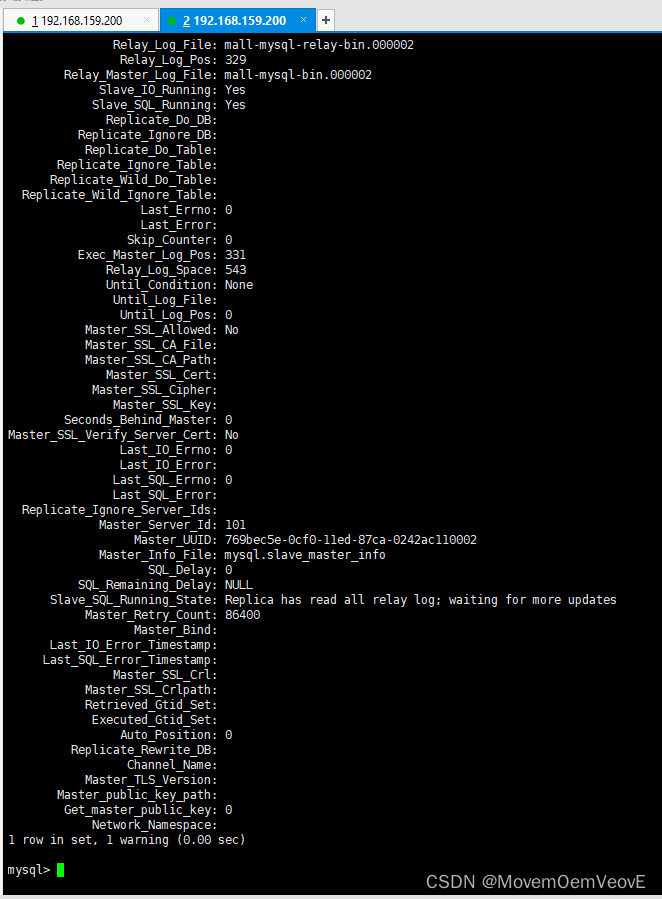 解决Worker 1 failed executing transaction ‘ANONYMOUS‘ at master log mall-mysql-bin.000001, end_log ...