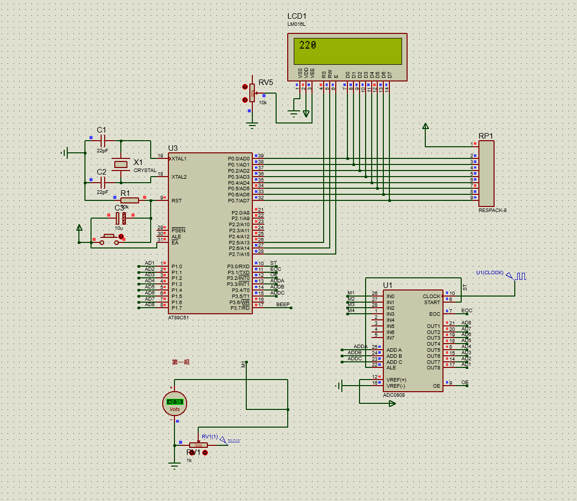 【单片机】ADC0808 ADC读取，Proteus仿真_adc0808仿真程序-CSDN博客