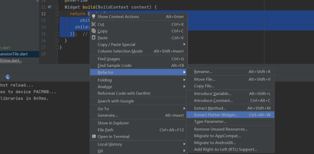 flutter 实用小技巧 + 快捷键（android studio）_fluter as 快捷键 添加包裹 window-CSDN博客