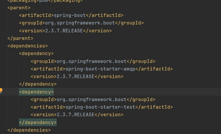 Invalid packaging for parent POM org.springframework.boot:spring-boot:2.3.7.RELEASE, must be ...