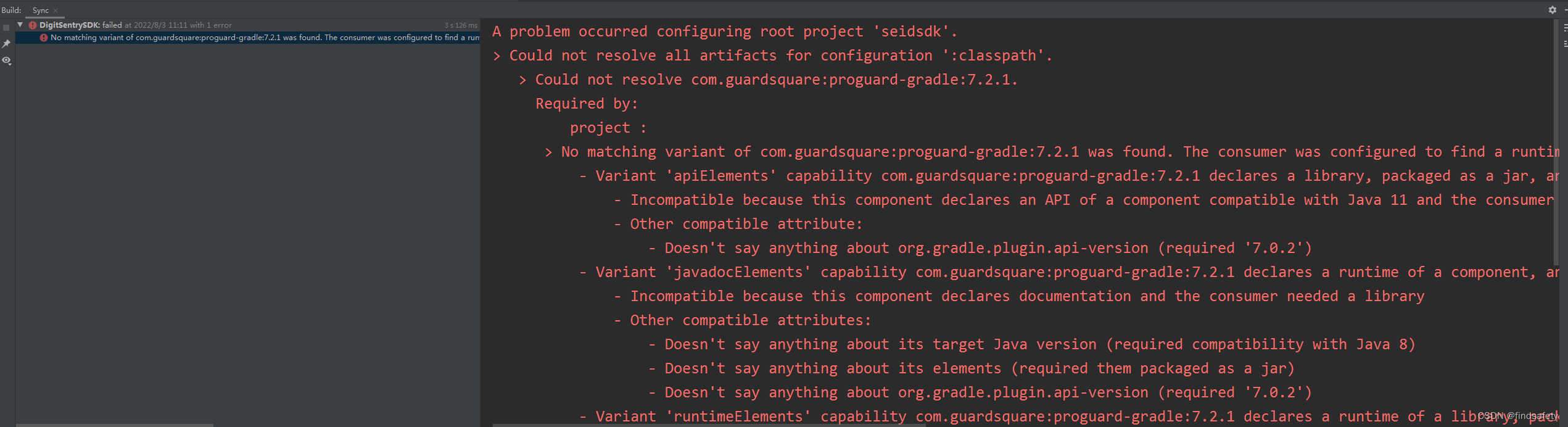 关于报incompatible Because This Component Declares An Api Of A Component Compatible With Java 11的错误 7065