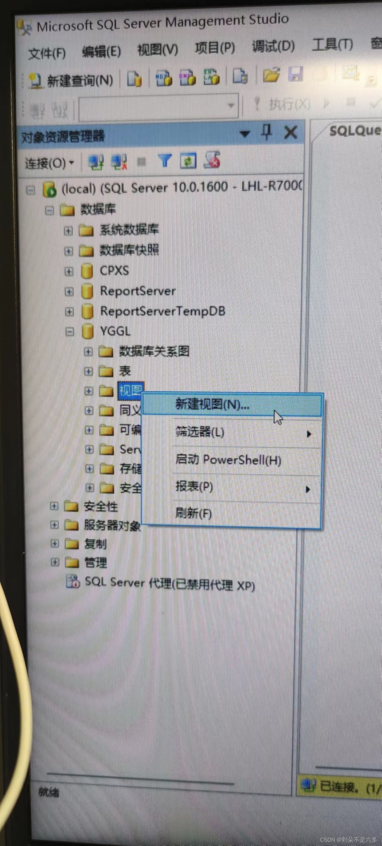 SQL server 实验4.2 视图的使用_创建视图包含员工编号,姓名,部门名称,实际收入-CSDN博客