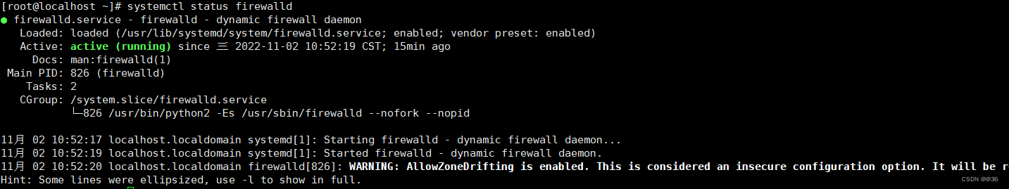 Failed to start firewalld.service: Unit is masked.报错_failed to start rpcbind.service: unit ...
