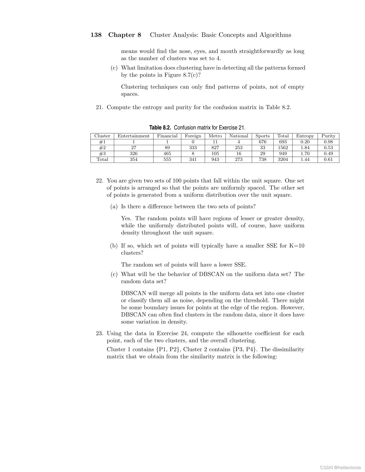 【数据挖掘导论课后习题答案】第8章 Cluster Analysis Basic Concepts And Algorithms（含英文原版）数据挖掘导论第八章课后答案 Csdn博客