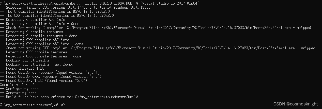 Windows10下 GPU版本的thundersvm的安装经验-CSDN博客